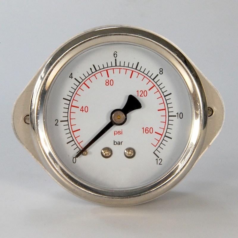 50mm Stainless Steel Npt Pressure Gauge 12 Bar 160 Psi Axial Connection ...