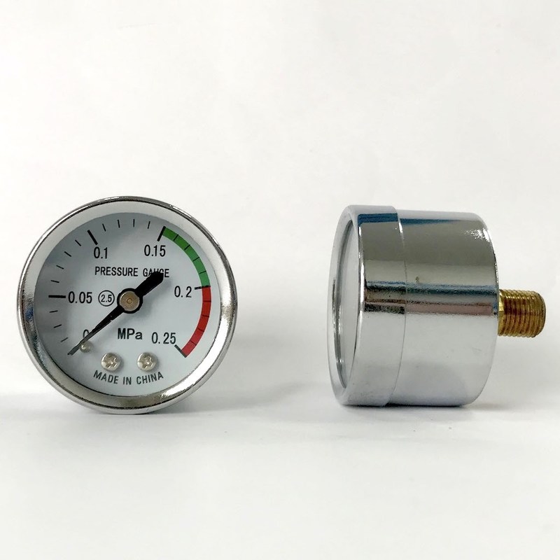 40mm Stainless Steel Pressure Gauge 0.25 MPa Back Mount Manometer Acc 2.5