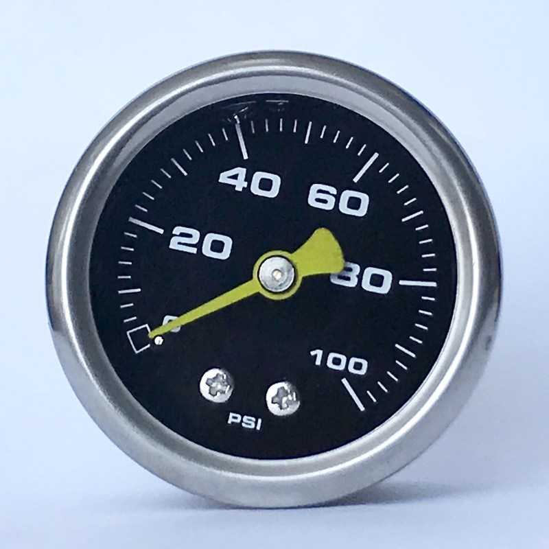 1.5 Inches 100 psi Black Dial Manometer 1/8" NPT Axial Mount Black ...