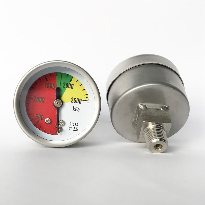 1.5 Inches Dial 2500 kPa Manometer 316 SS Tube/Socket All Stainless ...
