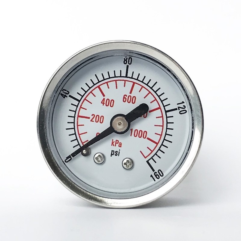1.5" Dial 160 psi Oil Manometer 316 SS Tube/Socket All Stainless Steel ...