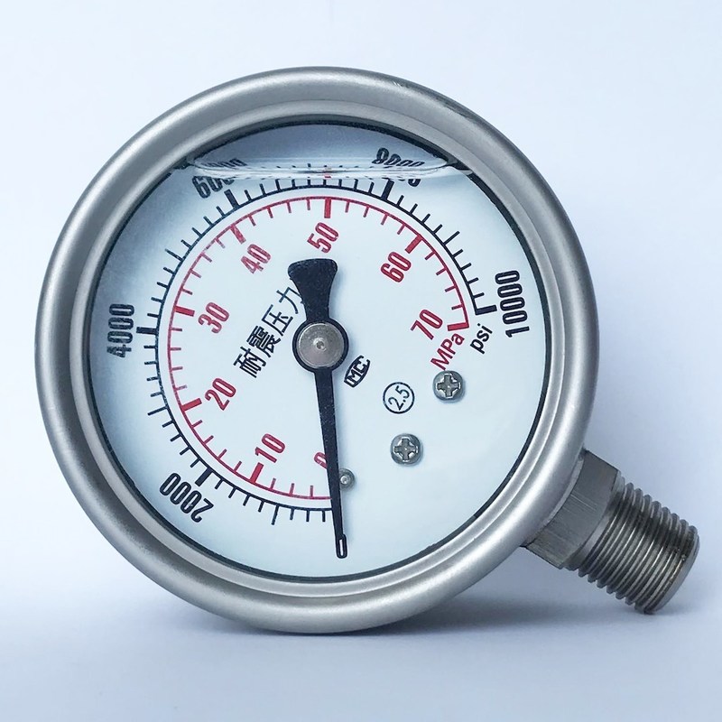 70 MPa Manometer 316 Ss Tube And Socket Gauge 63mm Dia Pressure Gauge ...
